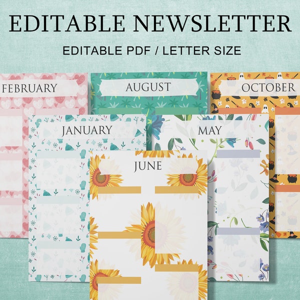 Newsletter Template Editable - Etsy