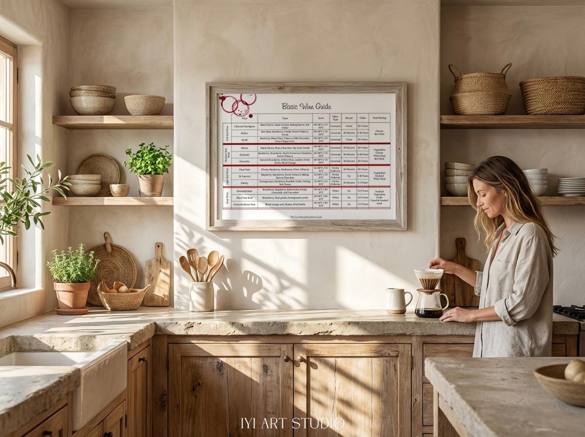Wine Guide Printable: Food Pairing Chart (digital Download) - Etsy
