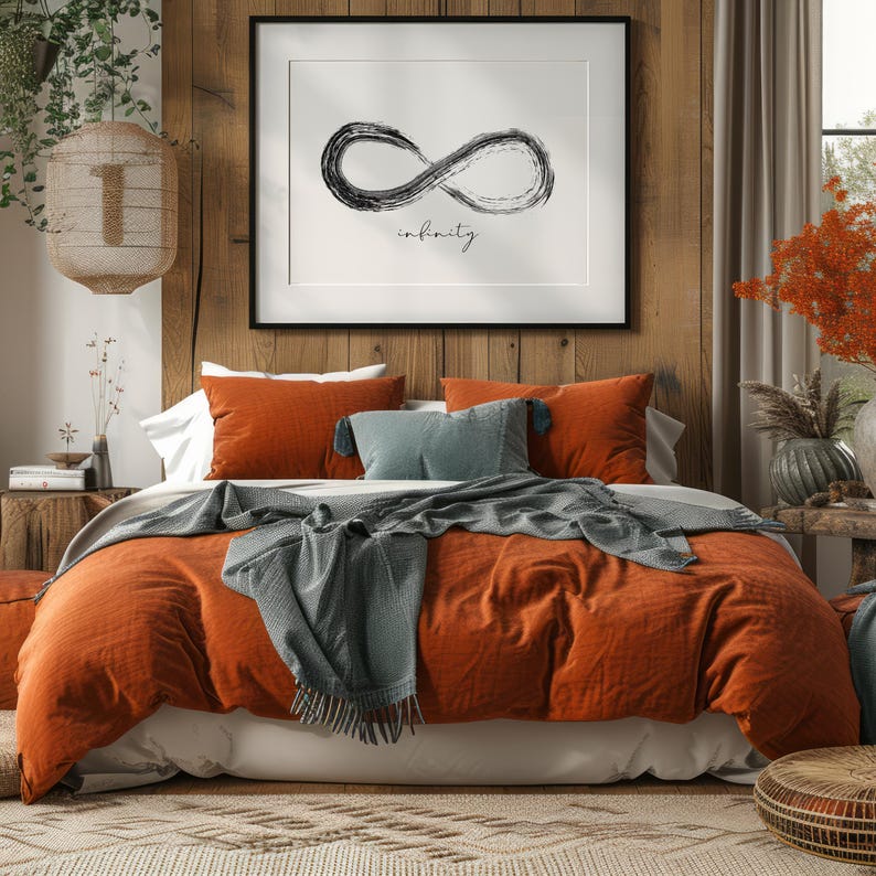 Minimalist Infinity Symbol Art Print: Black Line, Eternity Poster ...