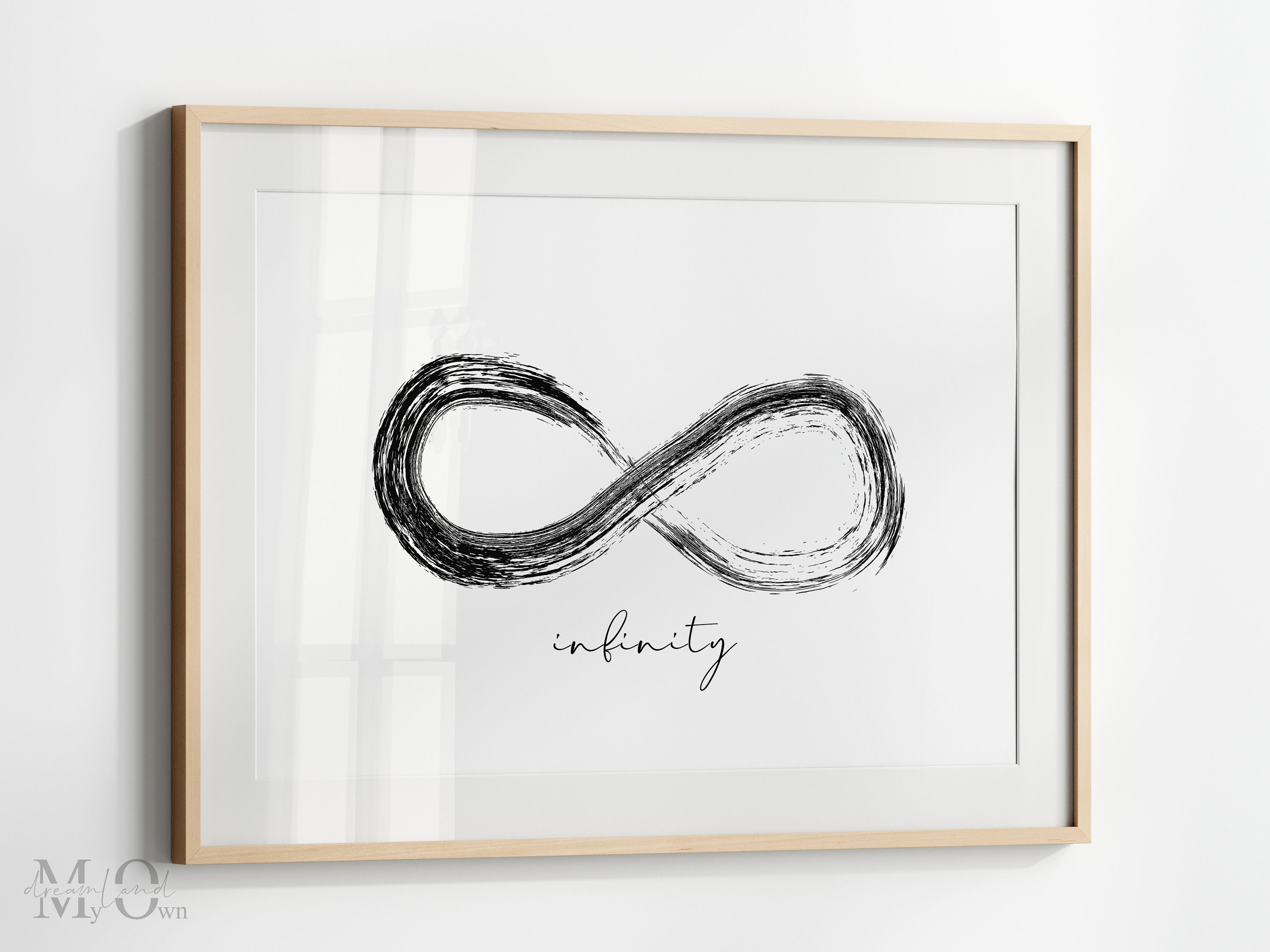 Minimalist Infinity Symbol Art Print: Black Line, Eternity Poster ...