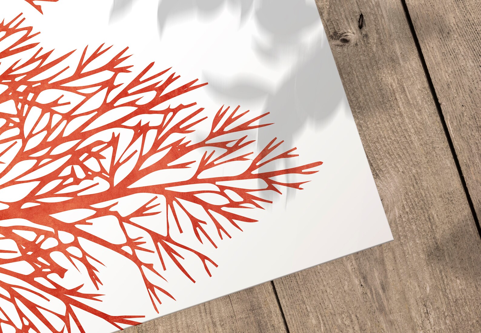 Red Coral Wall Art Printable: Sea Fan Poster Set of 6, Coral Color ...