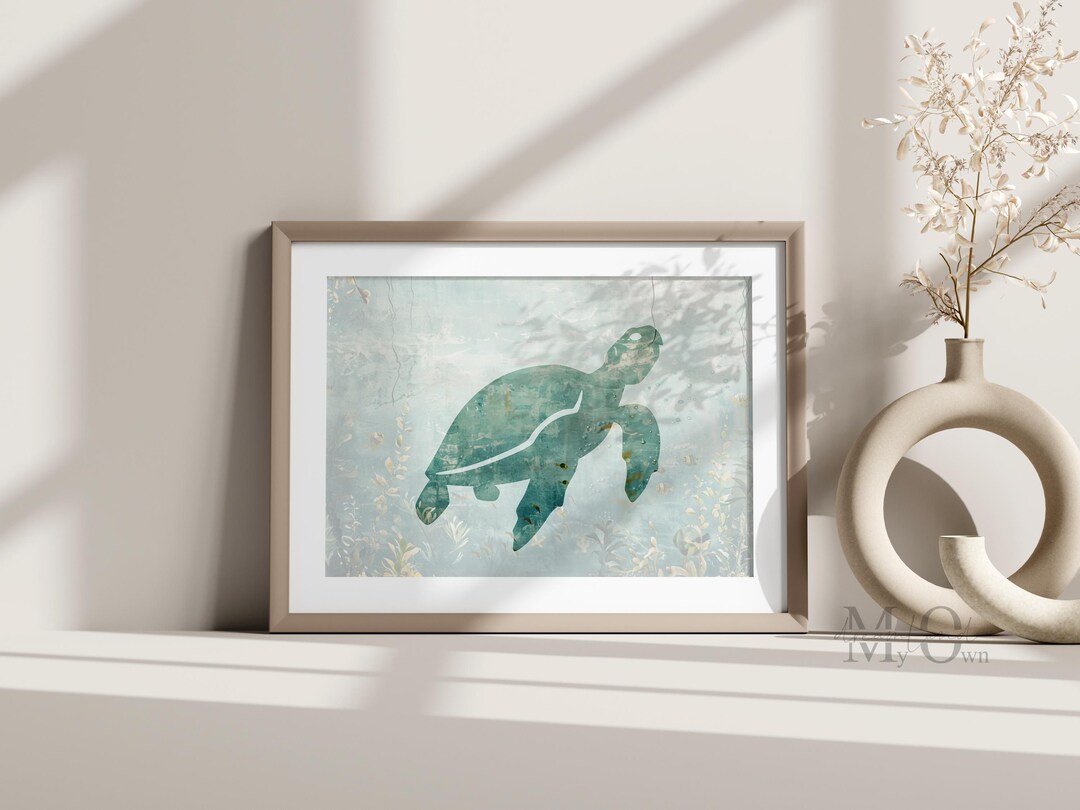 Turtle Art Print, Sea Animal Art for Kids Room, Watercolor Nursery Art ...