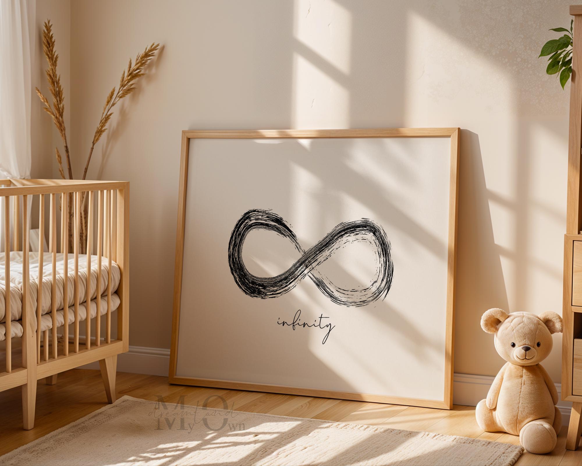 Minimalist Infinity Symbol Art Print: Black Line, Eternity Poster ...