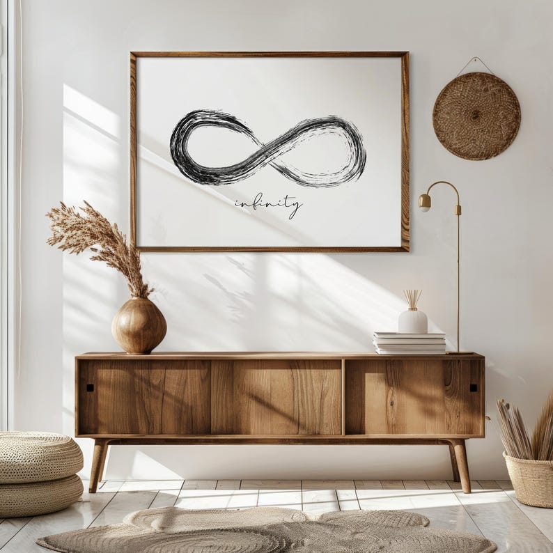 Minimalist Infinity Symbol Art Print: Black Line, Eternity Poster ...