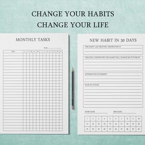Daily Routine Checklist, Habit Tracker Printable, Weekly Routine Chart ...