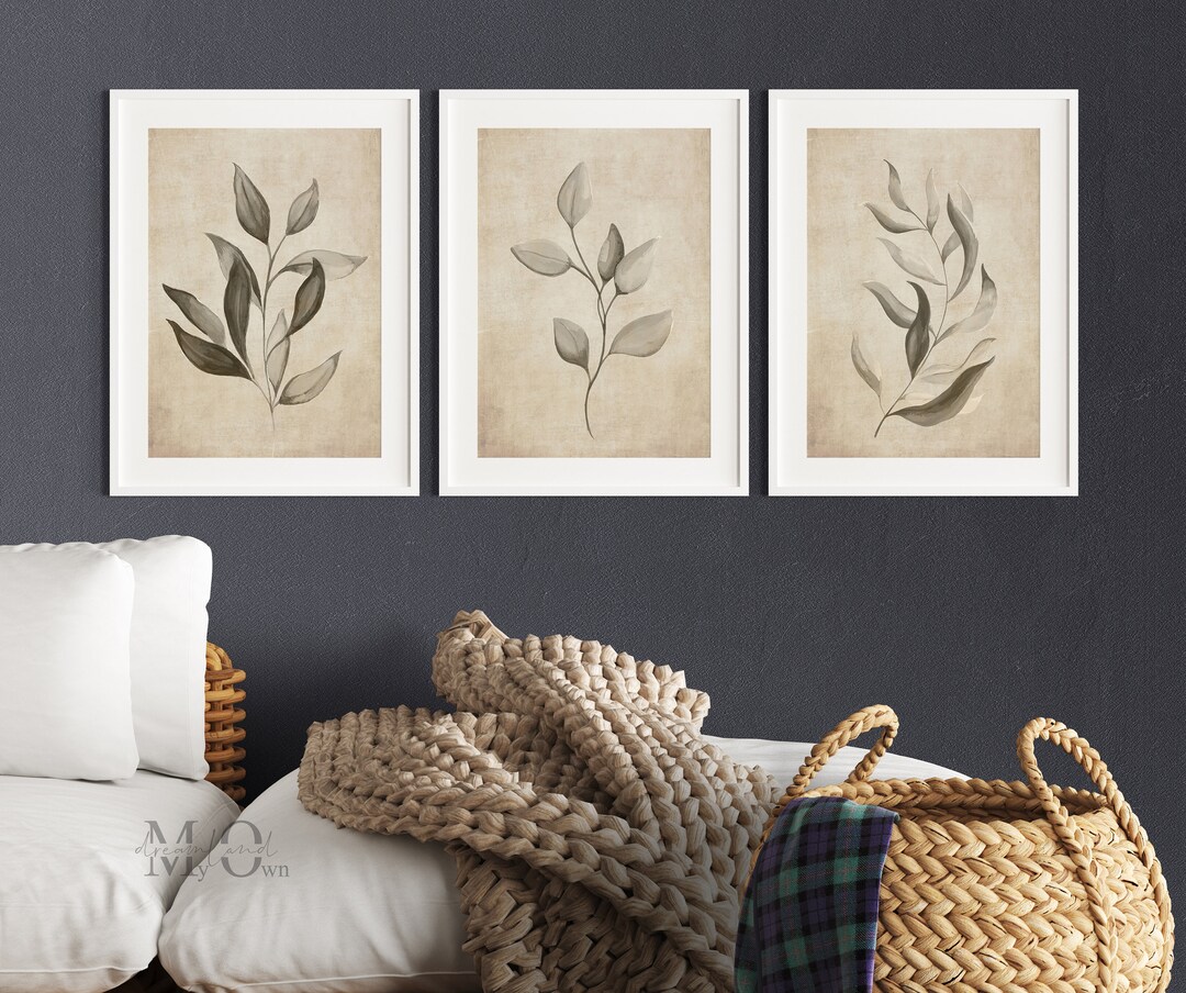Vintage Botanical Prints Black and White: Farmhouse Wall Decor, Rustic ...