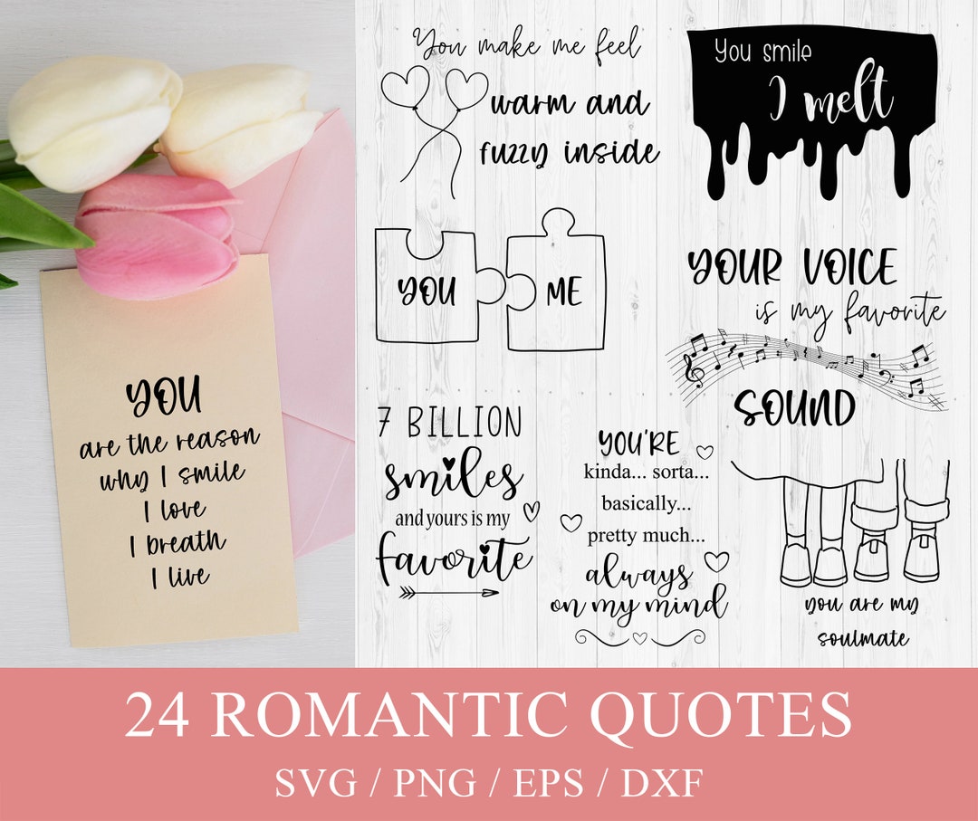 Romantic Quotes Svg Bundle, Love Sign Svg, Above the Bed Love Sayings ...