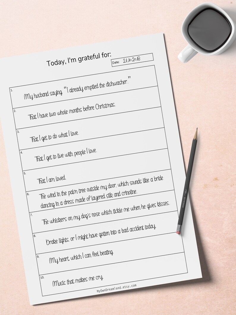 Gratitude Journal Printable Mindfulness Journal Daily - Etsy