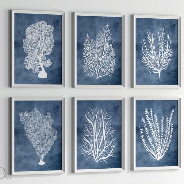 Navy Blue Coral - Etsy