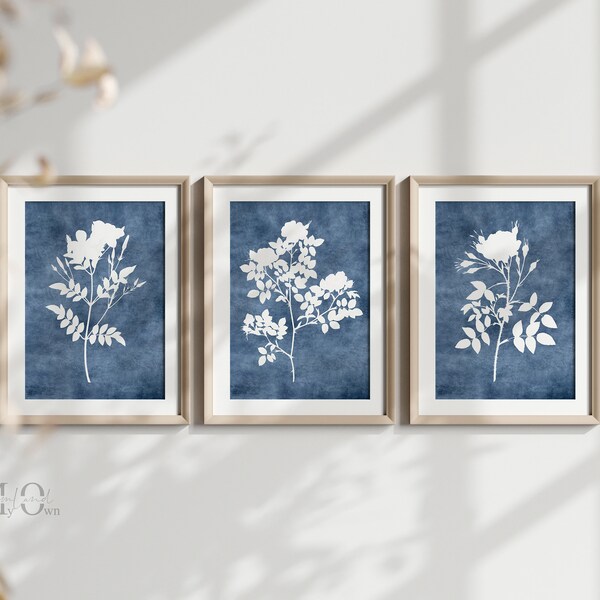 Navy Floral Print - Etsy