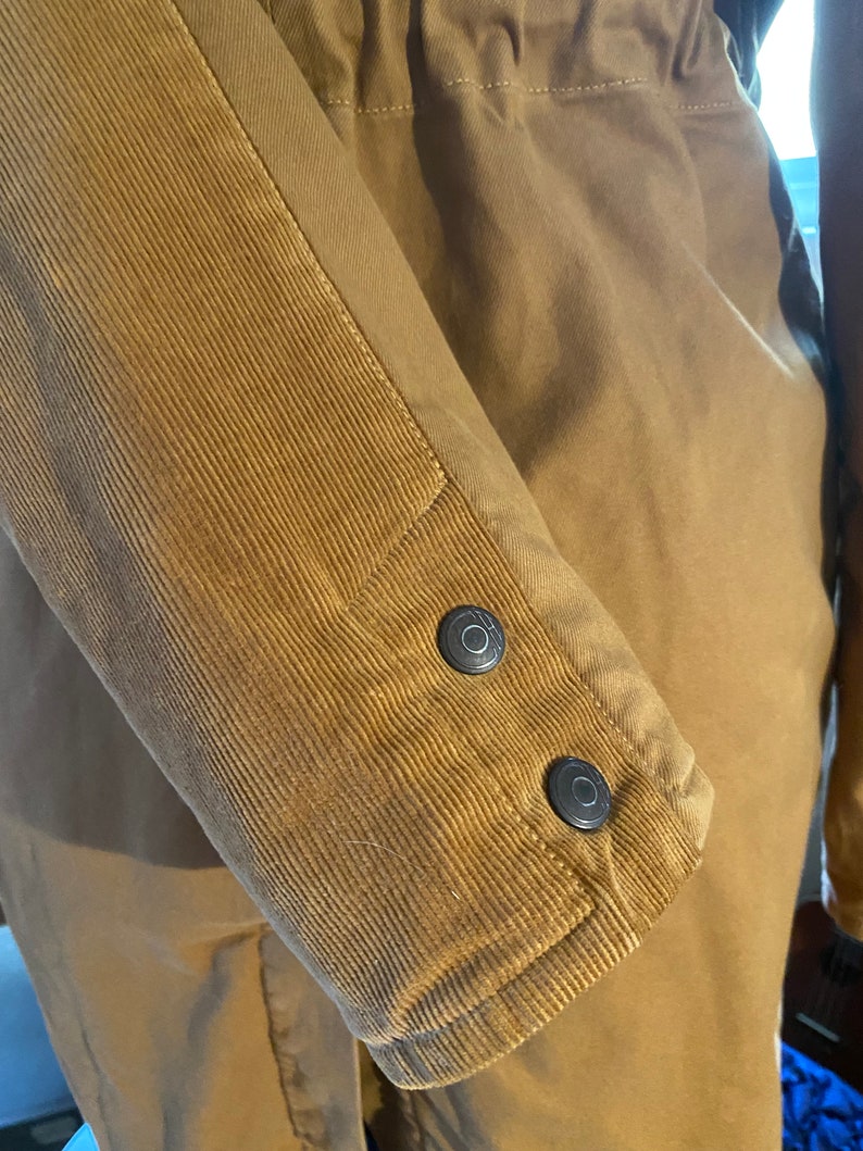 Y2K Faux Shirling Coat. Camel Color. Twill With Corduroy Patches. Snap ...