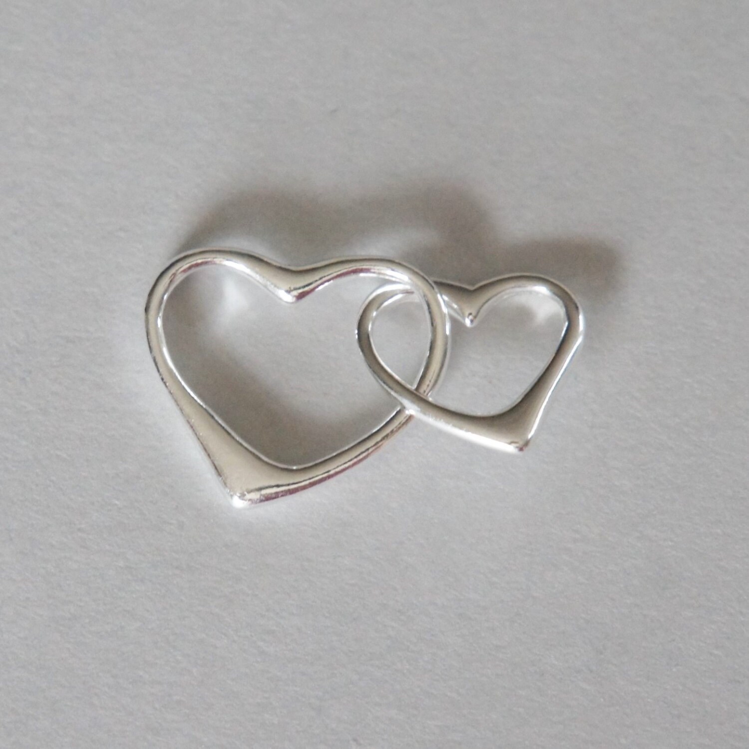 Sterling Silver Double Heart Heart Link Heart Connector - Etsy