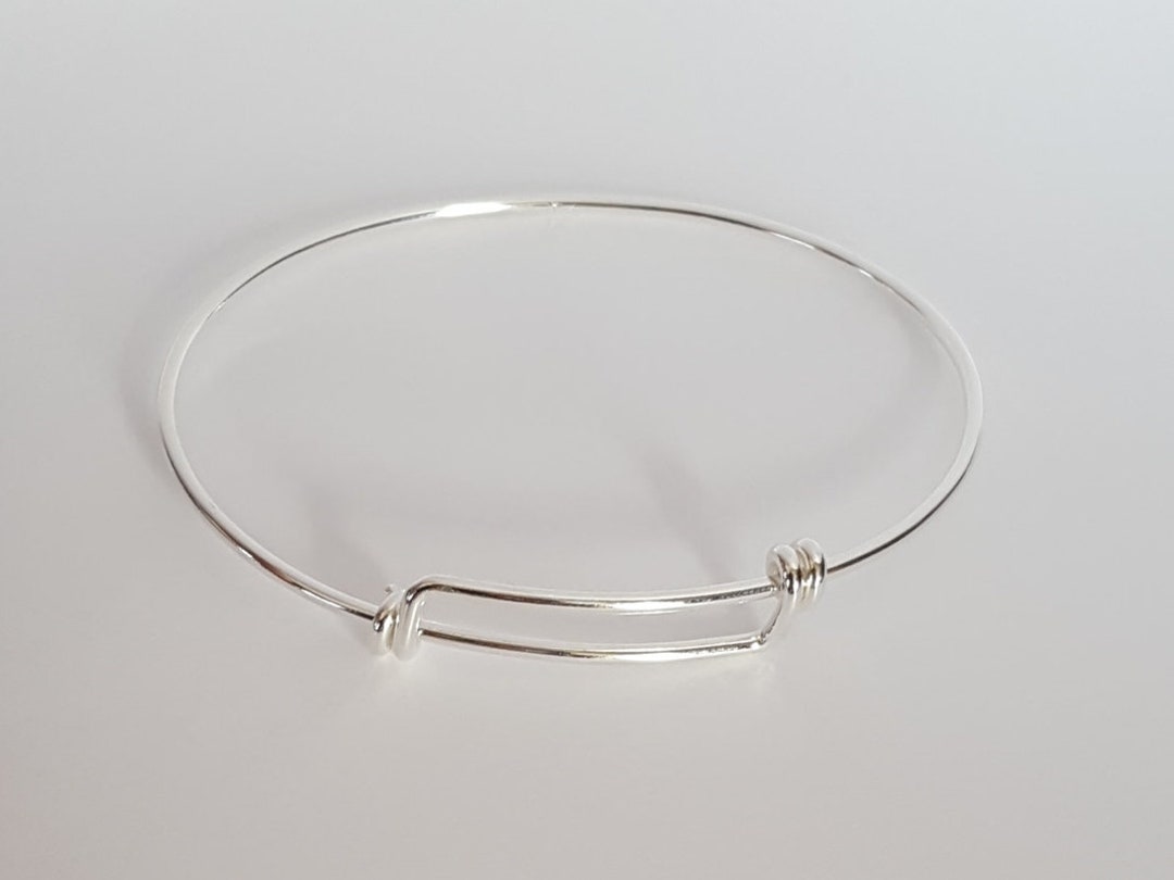 Sterling Silver Expandable Bracelet, Adjustable Bracelet, Finished Oval ...