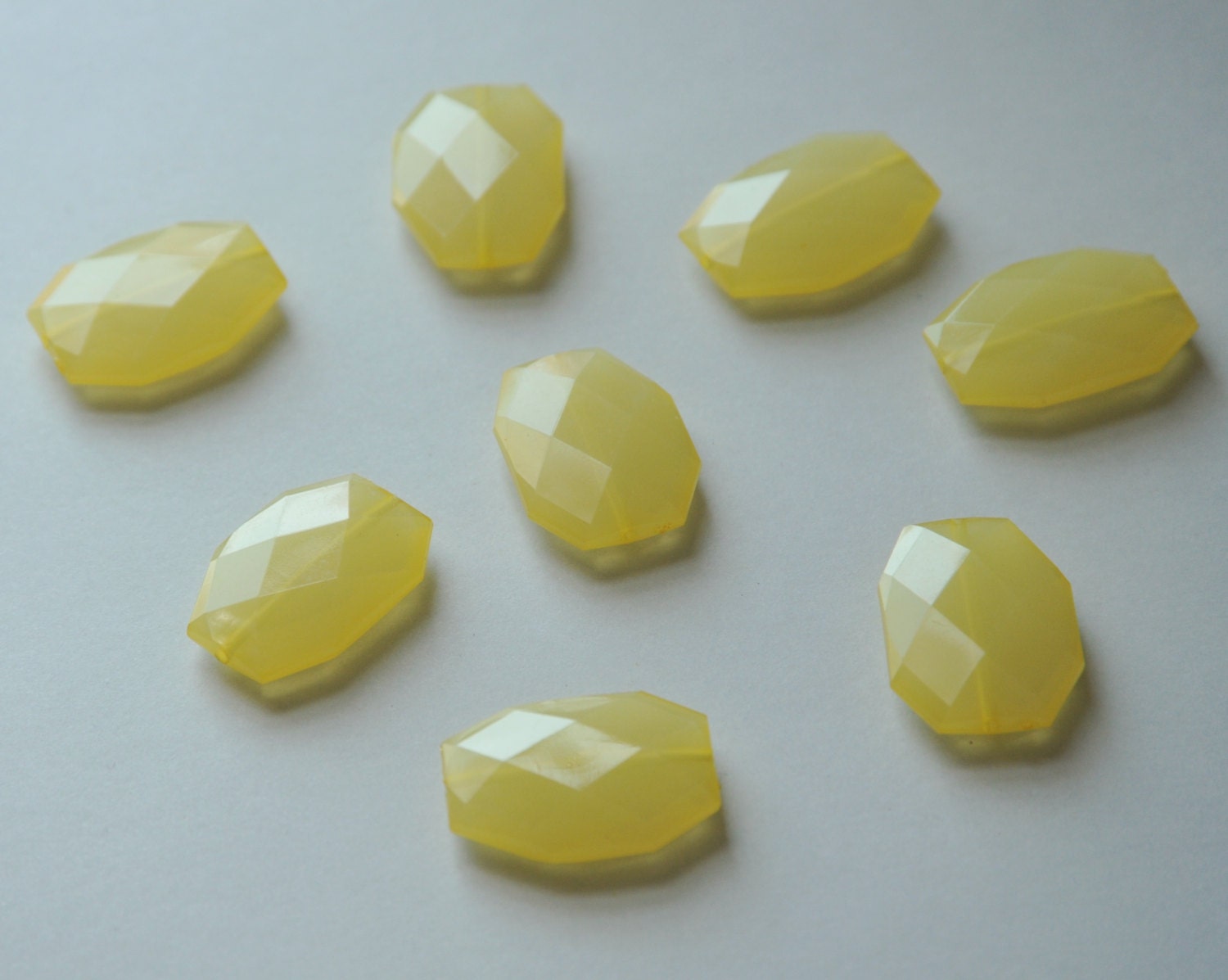 Lemon Yellow Faceted Acrylic Beads Chunky Beads | Etsy