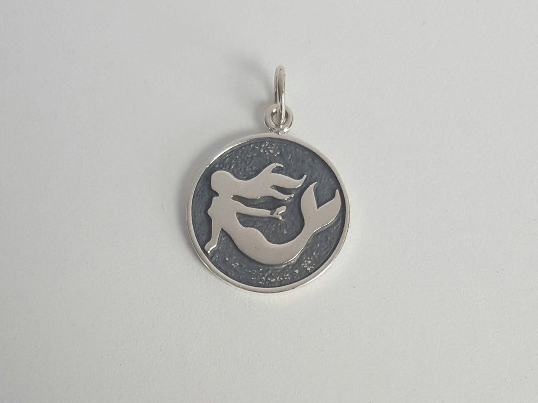 Sterling Silver Mermaid Charm, Mermaid Pendant, 15mm, Fast Shipping ...