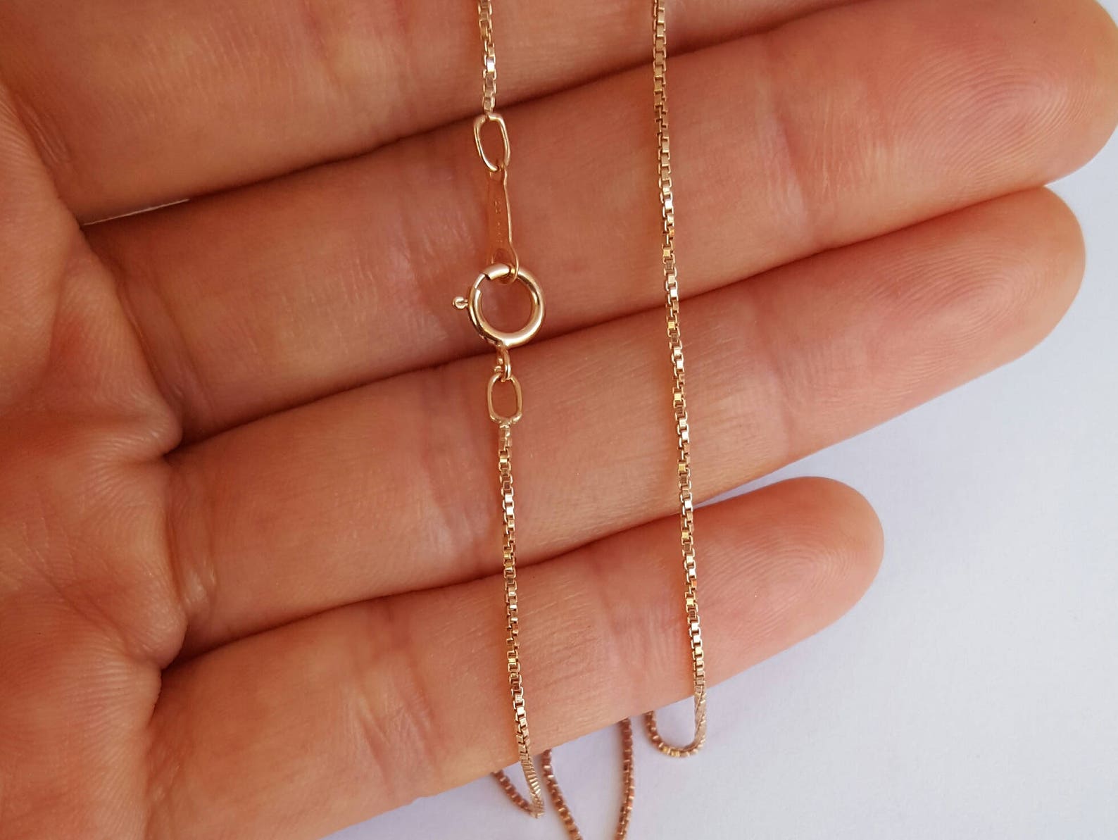 Rose Gold Filled Chain Box Chain 14K Rose Gold Filled - Etsy