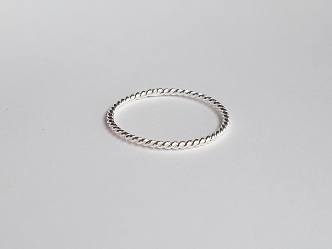 Sterling Silver Twisted Rope Ring, Stacking Ring, Size 4 or 5 ...