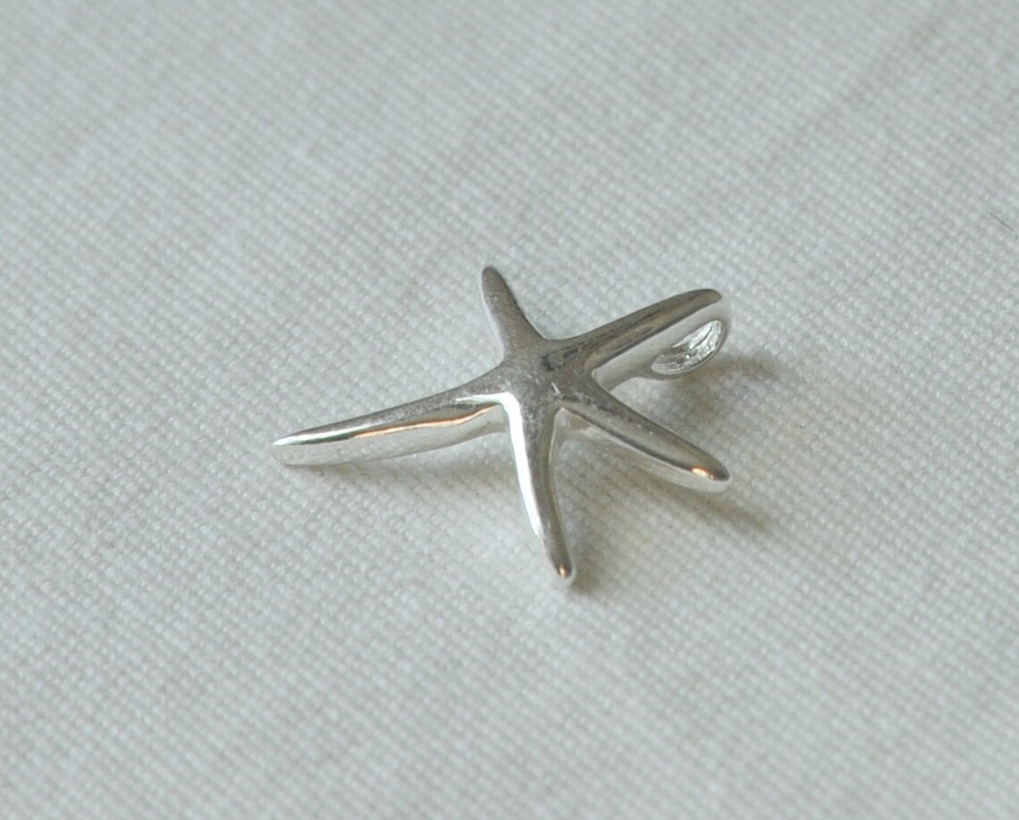 Sterling Silver Starfish Silver Starfish Nautical Charm | Etsy
