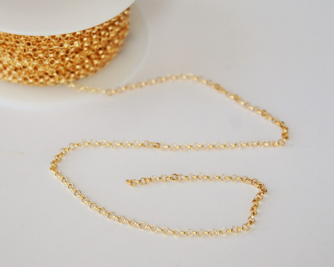 Gold Filled Rollo Chain, Jewelry Chain, by the Foot, Footage Chain, 2 ...