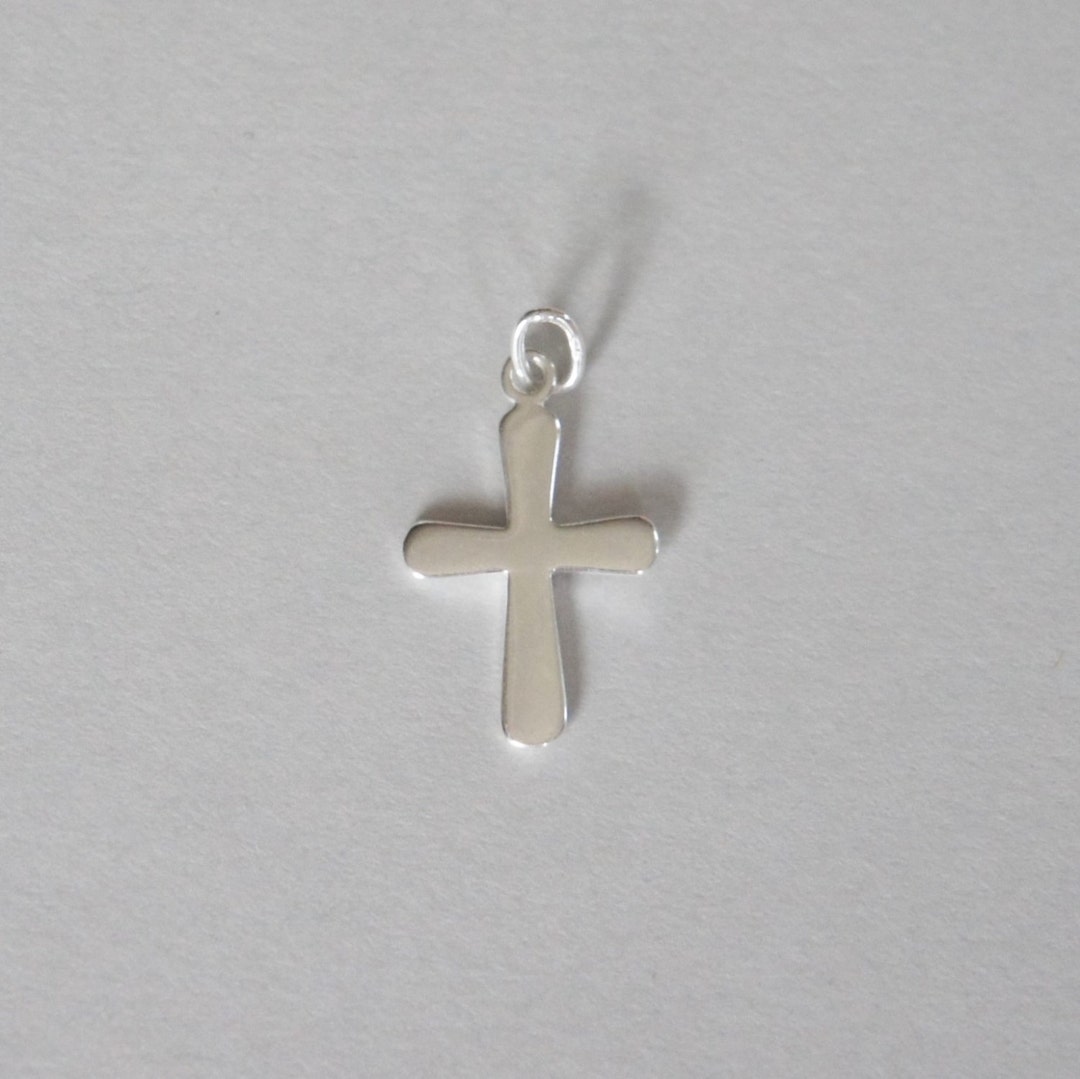 Sterling Silver Cross Charm Cross Pendant 12x20mm Fast - Etsy