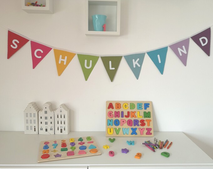 Pennant Chain School Child Red to Purple - Etsy