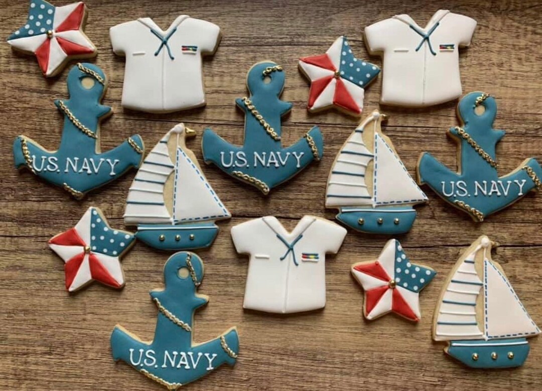 Navy Cookies - Etsy