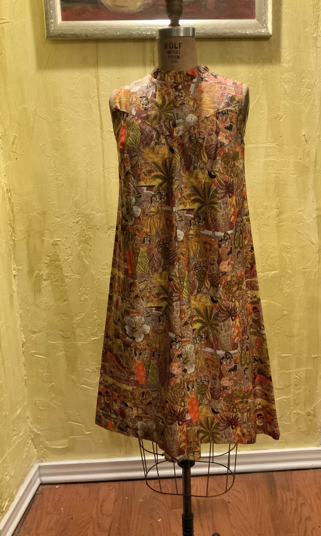 VINTAGE Hawaiian Tent Native Print Dress - Etsy