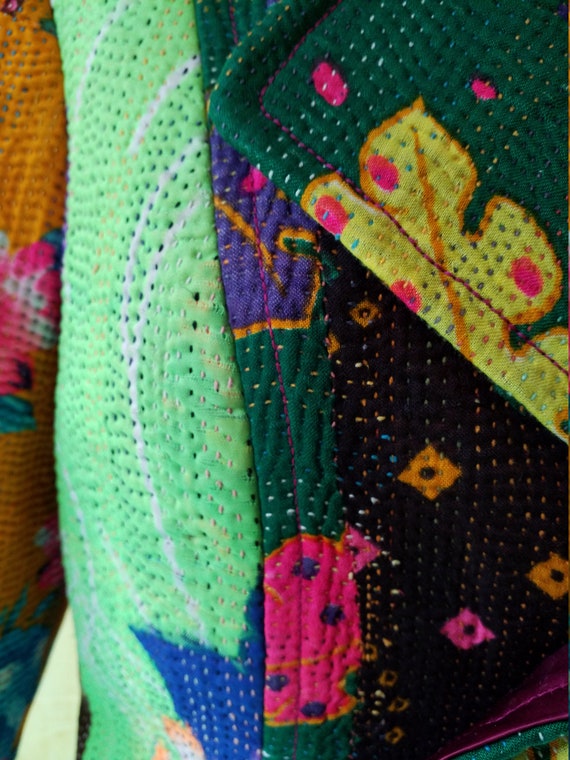 Vintage Floral Patchwork Crop Jacket - Gem