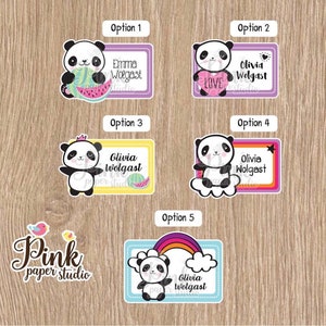 Back to School Labels Panda Stickers Panda Labels This | Etsy