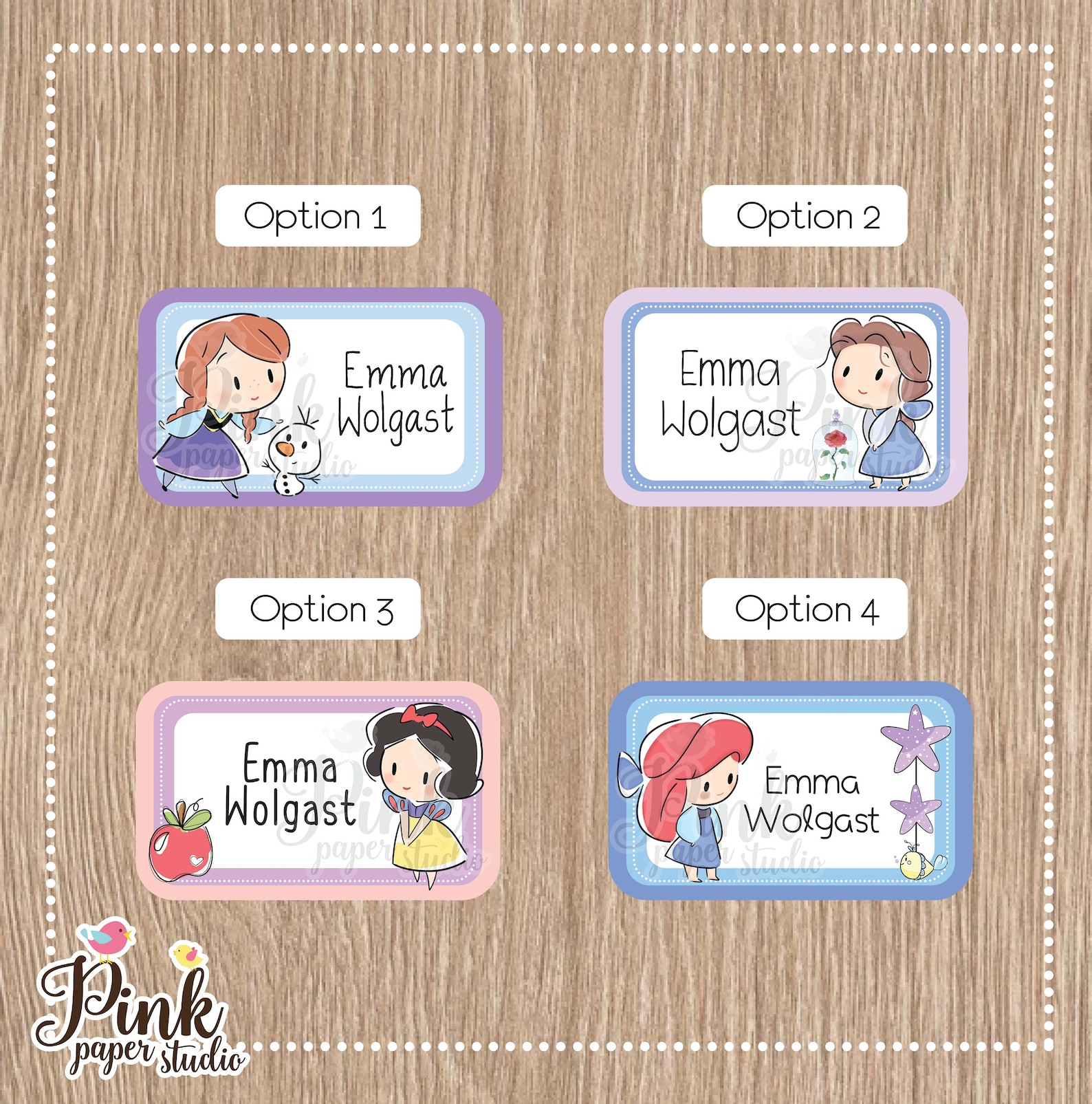 30 Princess Stickers Princess School Name Labels Labels - Etsy