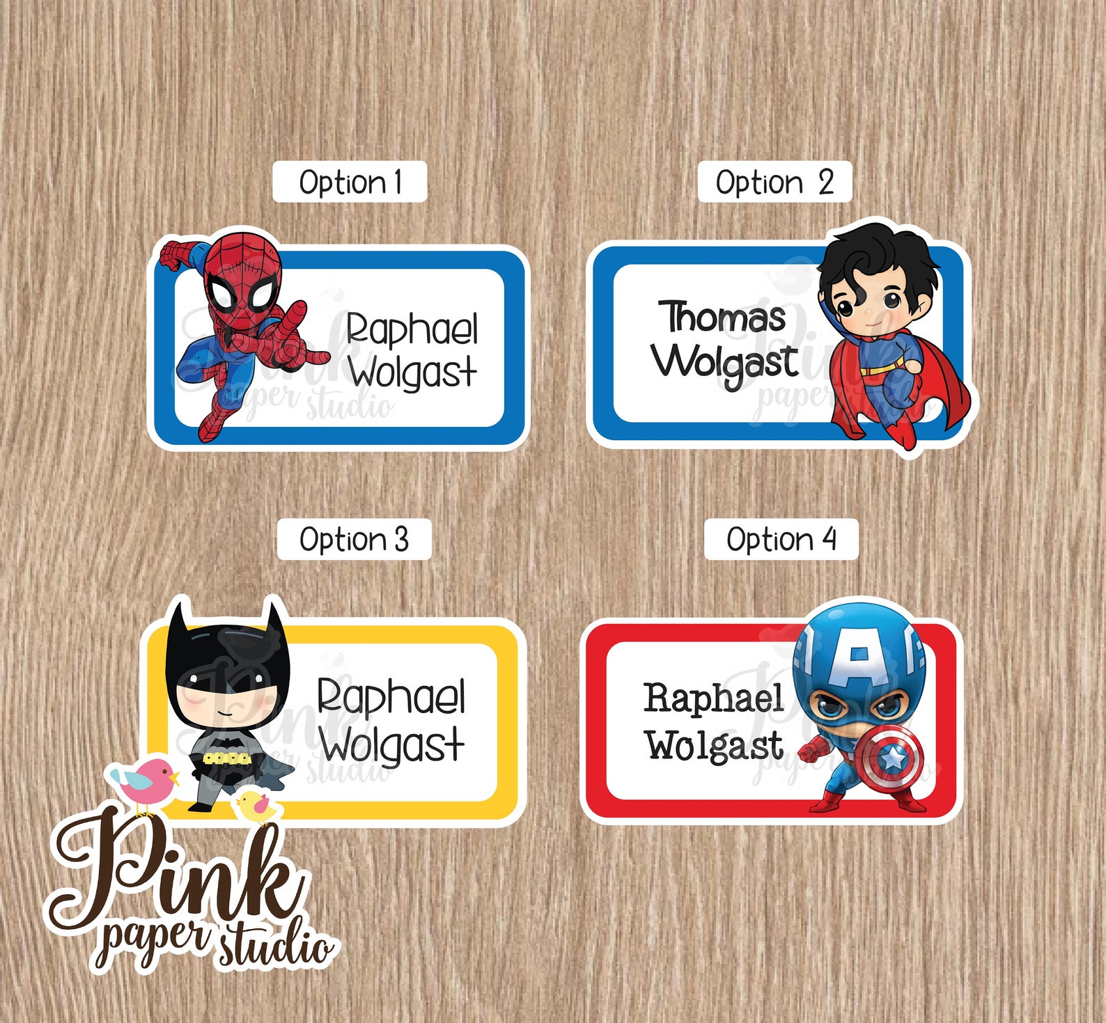 Super Hero School Name Labels Labels for School School - Etsy