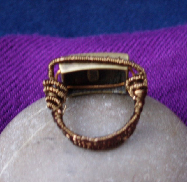 Bronze Ring Handmade Woven Bronze Ring Upcycled Bead Ring - Etsy