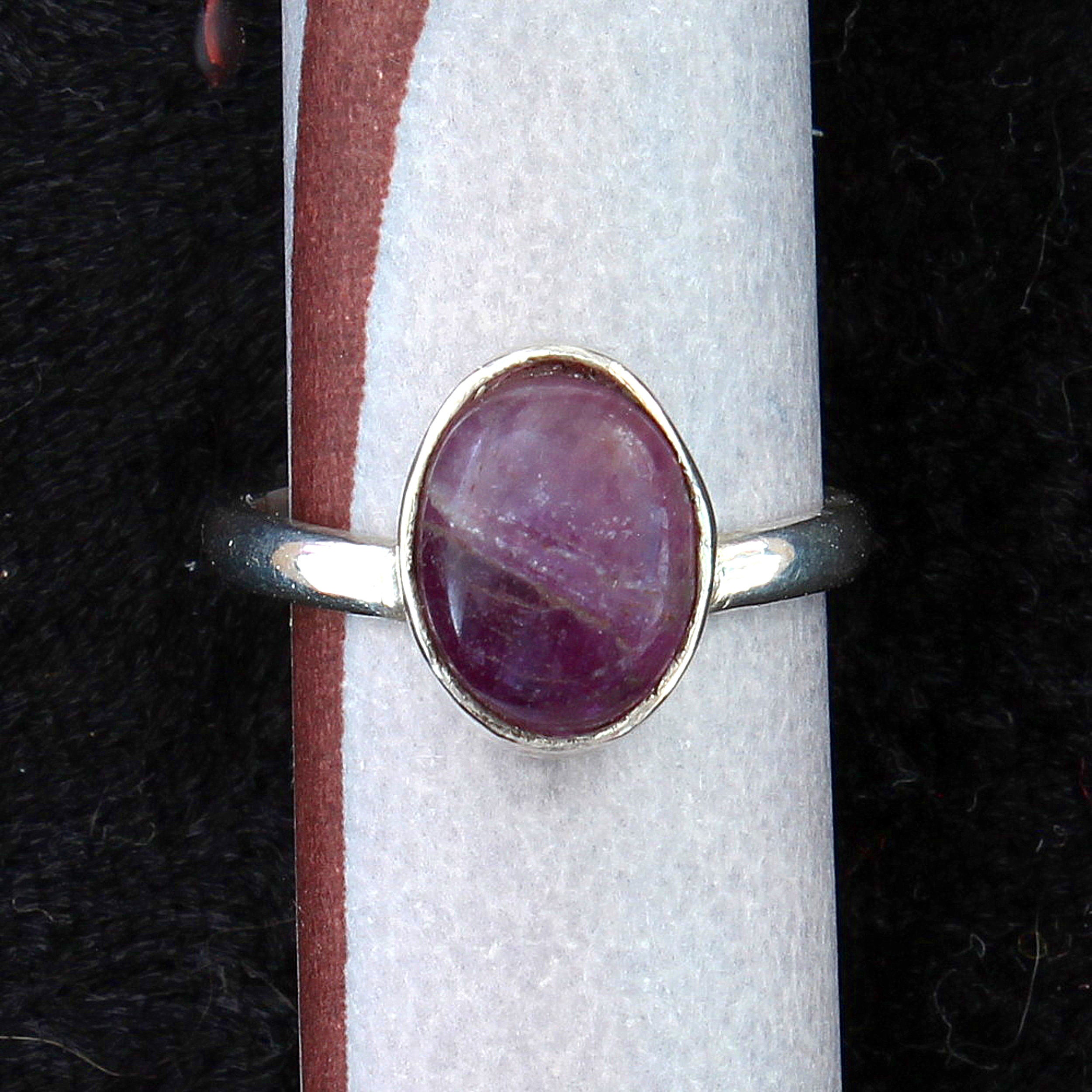 Classic Style Purple Gemstone Silver Stacking Ring Size M - Etsy