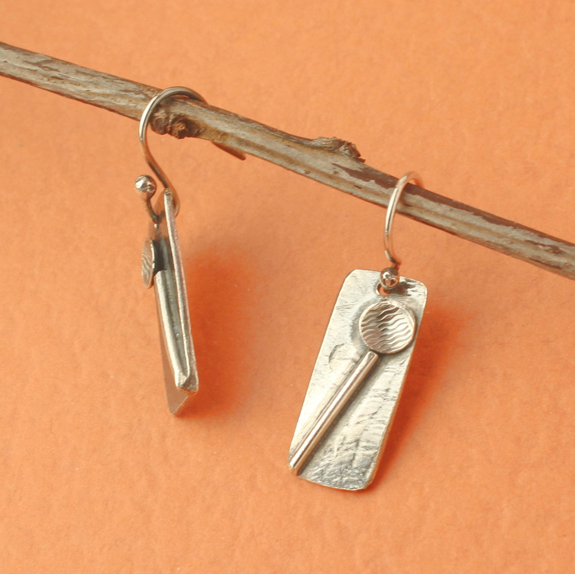 Wild Flowers Designer Silver Earrings Handmade Artisan Dangle Earrings ...