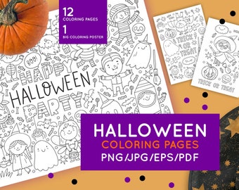 Halloween Coloring Pages | Etsy