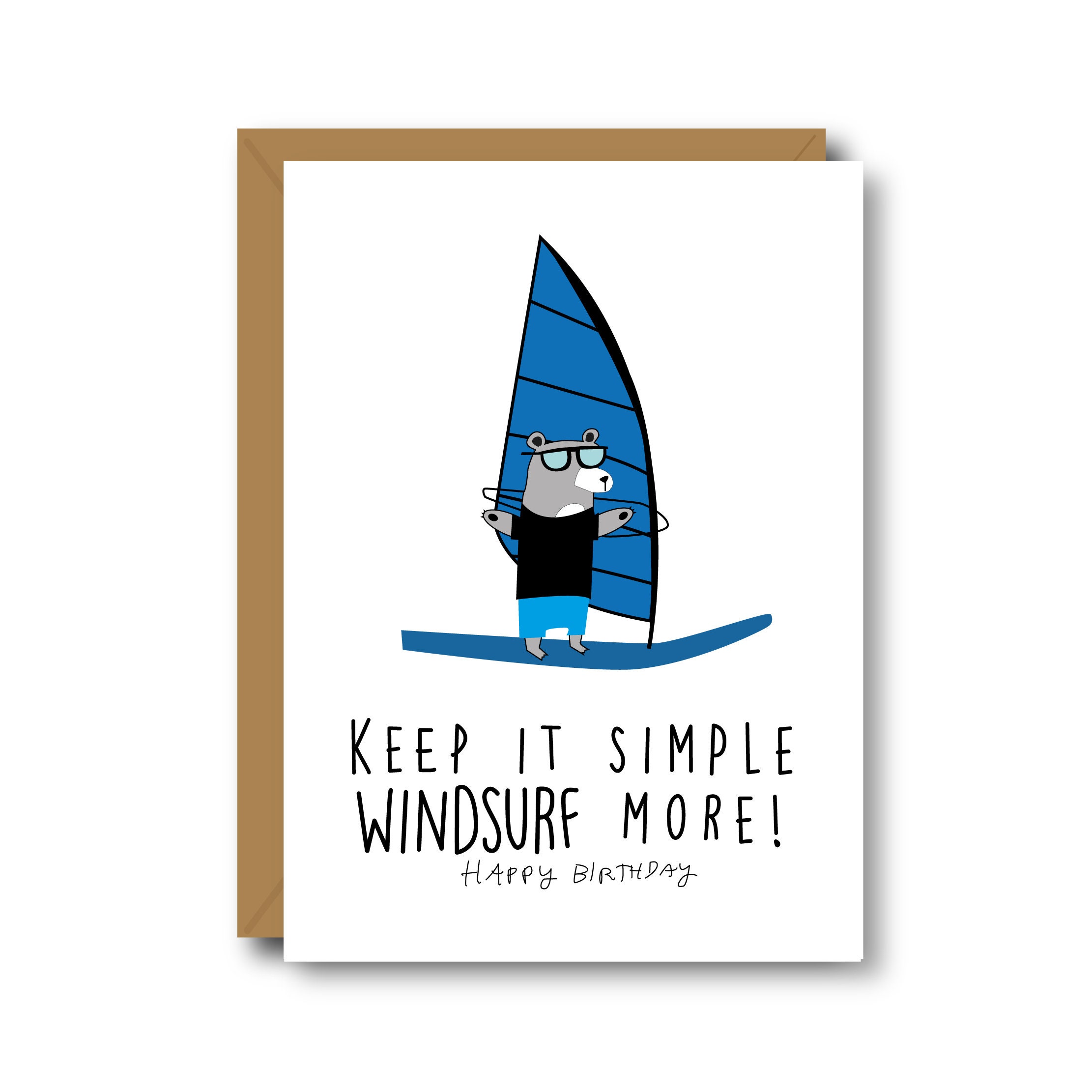 Windsurfing Birthday Card - Etsy