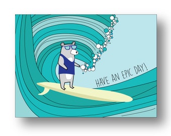 Surf Beach Birthday Card by James Ellis - Etsy