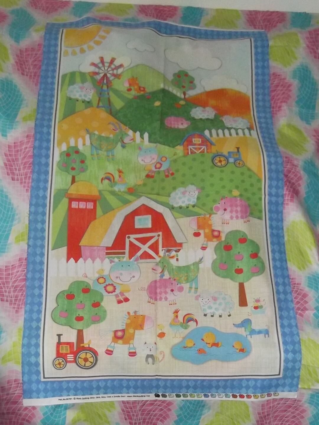 Cotton Nursery Cot Quilt Panel, Farm Yard Scene - Etsy