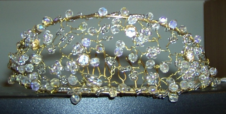 Handcrafted Crystal Twisted Wire Tiara, Available in Gold or Silver. - Etsy