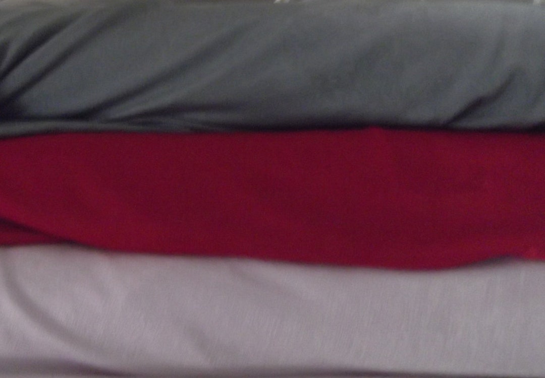 Slinky Knit Fabric, 150 Cm Width, Grey, Crimson or Lilac Colour Choices ...