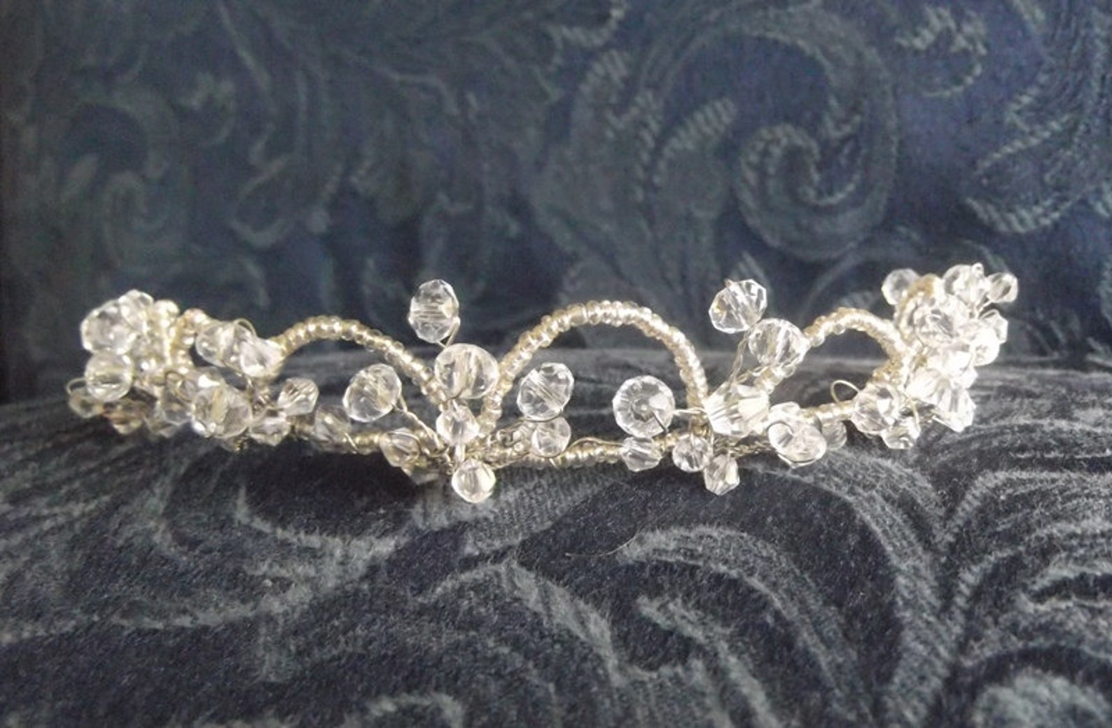 Handcrafted Crystal Tiara Available in Gold or Silver Wire. | Etsy