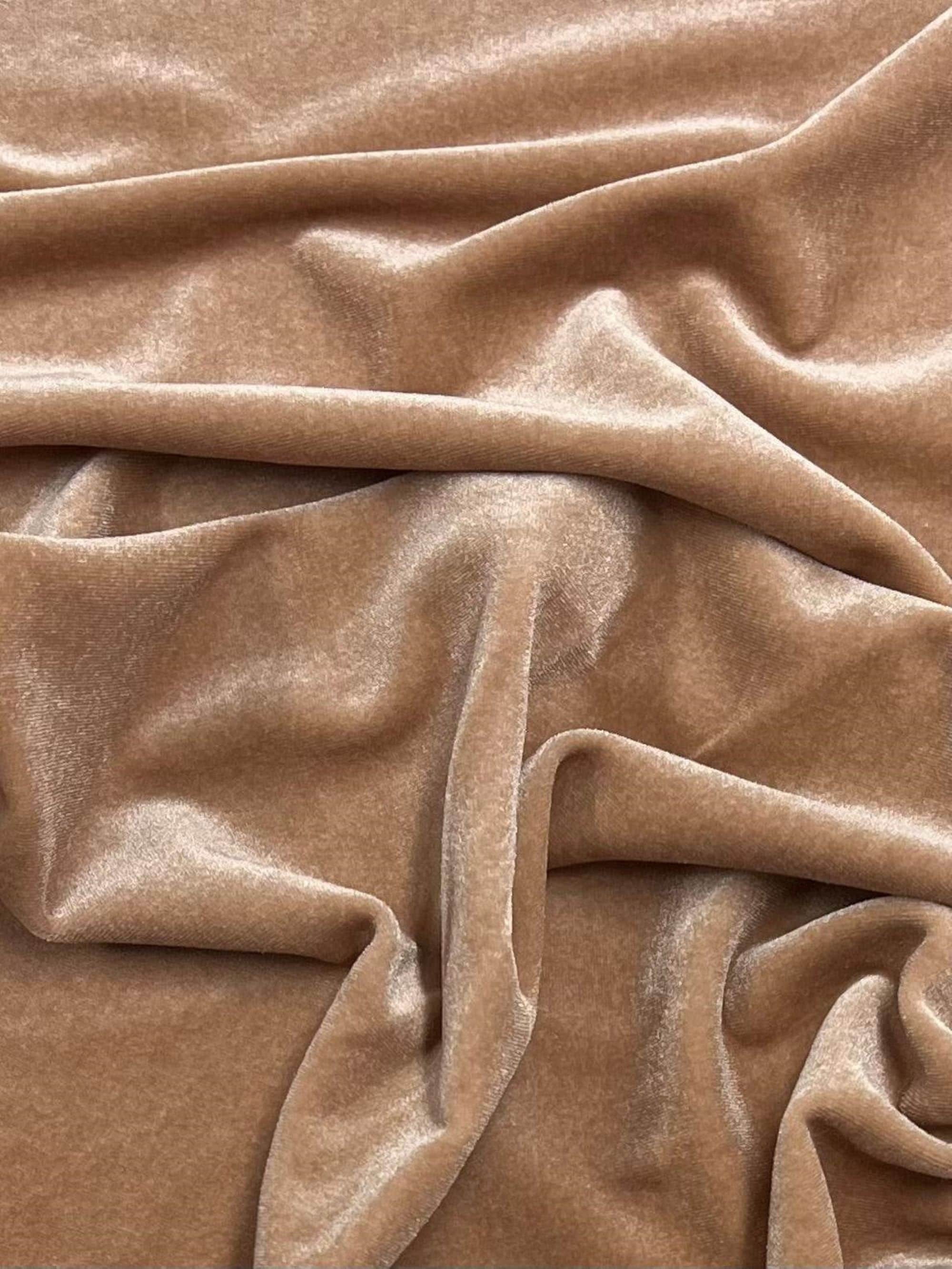 Honey Beige Velour Fabric, Stretch - Etsy