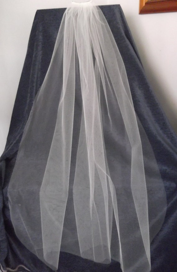 107 cm 42 Single Tier Bridal Veil available in white or | Etsy