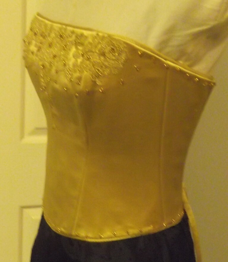 Gold Silk Beaded Guipure Lace Corset Top Bustier, Size 10 - Etsy Australia
