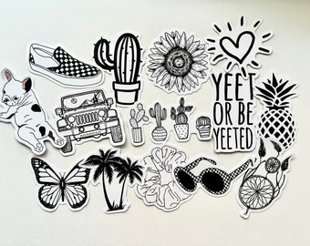 Monochrome Stickers - Etsy