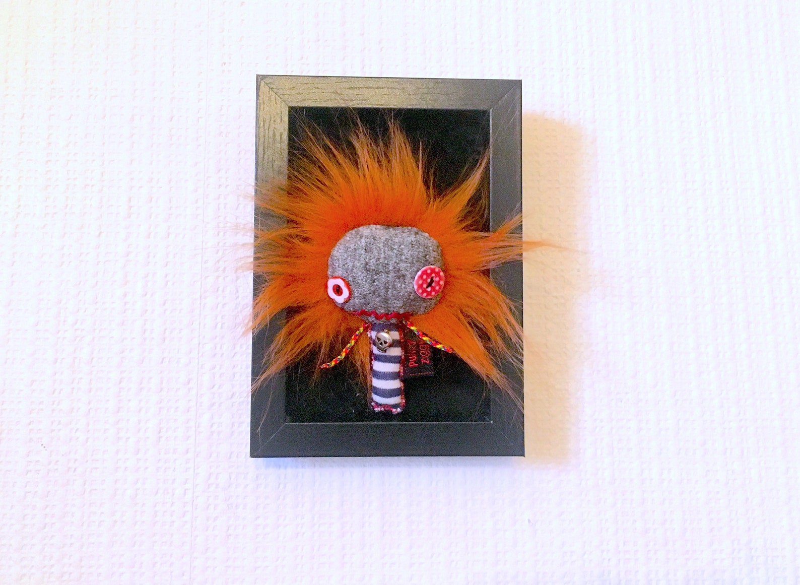 Decorative Textile Art Punk Rock Orange With Skull - Etsy