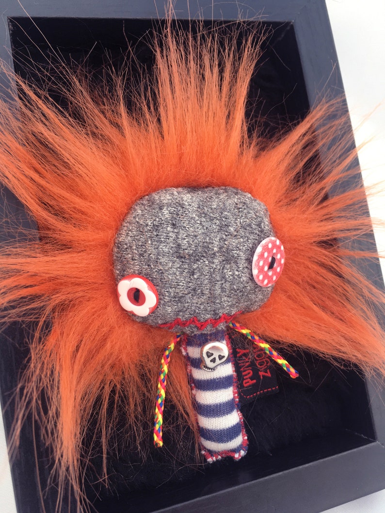 Decorative Textile Art Punk Rock Orange With Skull - Etsy