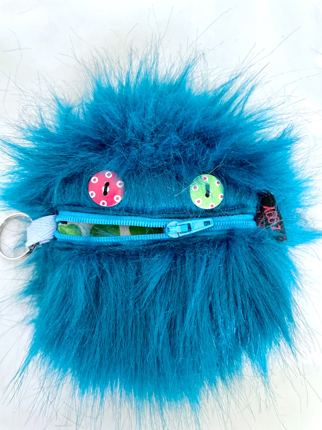 Blue Punk Rock Monster Fur Purse - Etsy