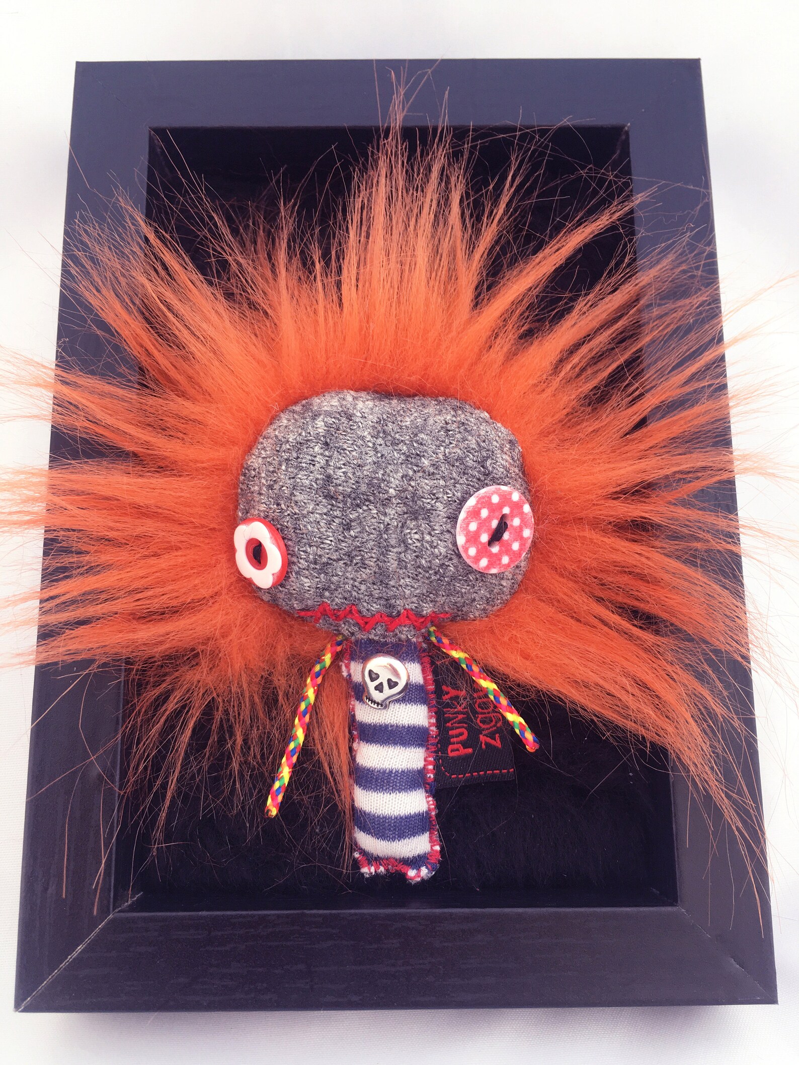 Decorative Textile Art Punk Rock Orange With Skull - Etsy