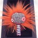 Decorative Textile Art Punk Rock Orange With Skull - Etsy